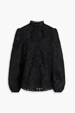 Zimmermann Broderie Anglaise Cotton Blouse - Black