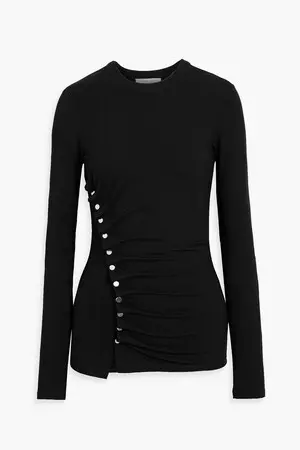 Rabanne Ruched Stretchjersey Top - Black