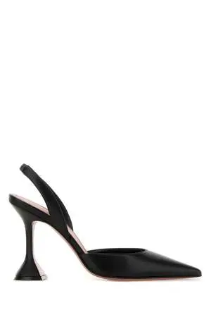 Amina Muaddi Nappa Leather Holli Sling Pumps - Black