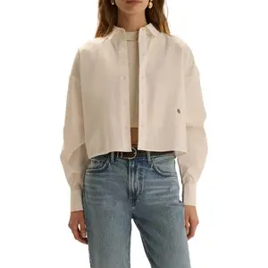 FAVORITE DAUGHTER The Next Chapter Cropped Button-down Shirt - White