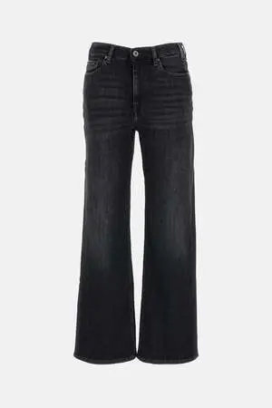 Ag Stretch Denim Wide Leg Jeans - Grigio