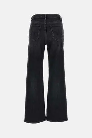 Ag Stretch Denim Wide Leg Jeans - Grigio
