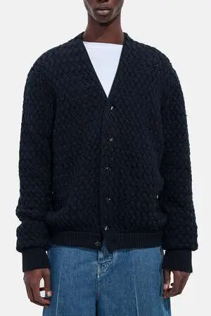Bottega Veneta Braided Wool Cardigan - Blue