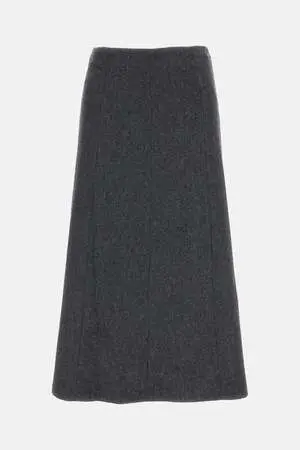 THELATEST Erica Wool-blend Flannel Midi Skirt - Grey