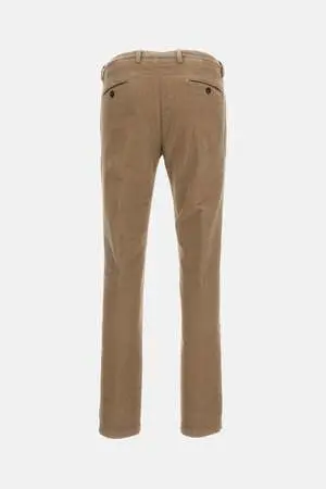BRIGLIA 1949 Stretch Cotton Twill Moleskin Finish Trousers - Beige