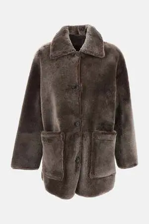 ARMA Nicola Reversible Shearling And Nappa Leather Jacket - Marrone