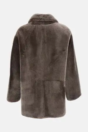 ARMA Nicola Reversible Shearling And Nappa Leather Jacket - Marrone