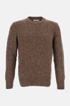 GRAN SASSO Herringbone Crew-neck Wool Sweater