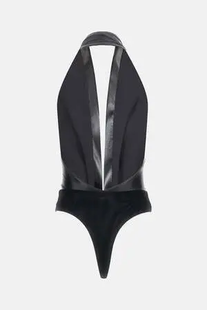 Andamane Halter Neck Bodysuit - Nero