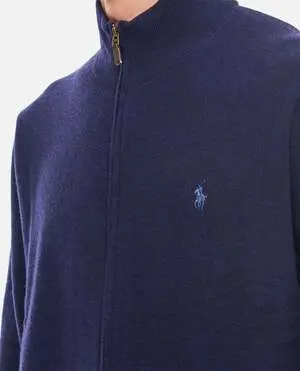Polo Ralph Lauren Zip-up Ribbed Knit Sweater - Blu