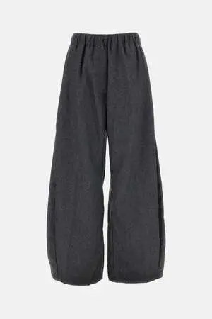 THELATEST E-dora Wool-blend Flannel Wide Leg Pants - Grigio