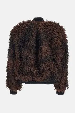 Sacai Eco-fur Bomber Jacket - Brown