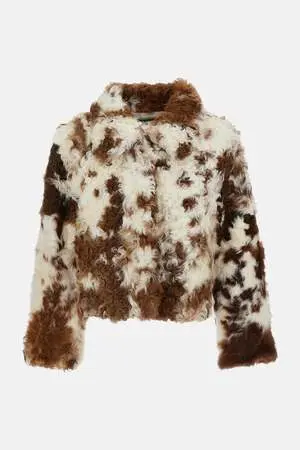 MARTHA LOUIS Natural Curly Shearling Jacket - Multicolore