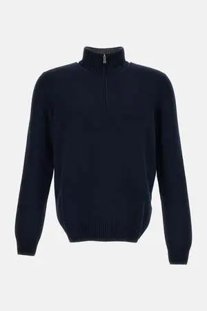 GRAN SASSO Gran Sasso Half-Zip Turtleneck Sweater Blu