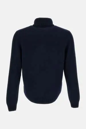 GRAN SASSO Half-zip Turtleneck Sweater - Blu