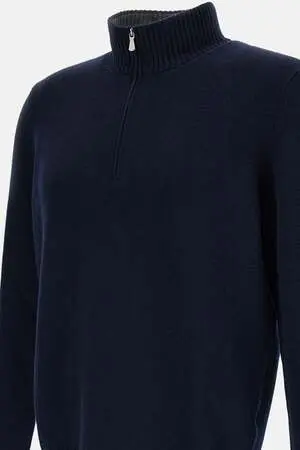 GRAN SASSO Half-zip Turtleneck Sweater - Blu