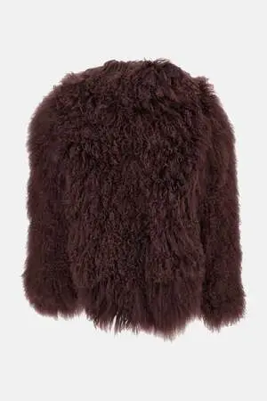 MARTHA LOUIS Midi Jacket In Mongolian Fur