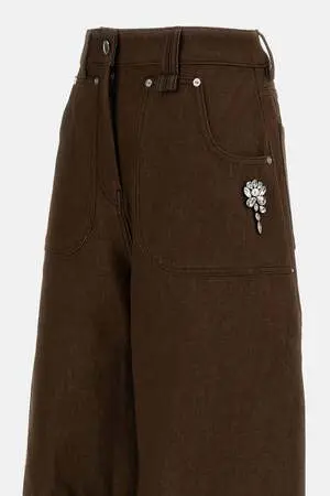 Simone Rocha Curved-leg Utility Jeans - Brown