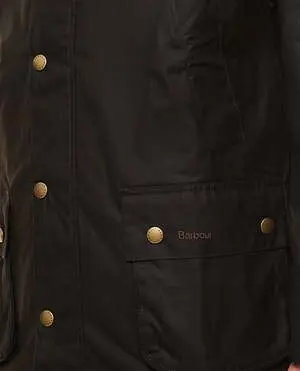 Barbour Ashbay Wax Jacket With Ribbed Velvet Collar - Verde