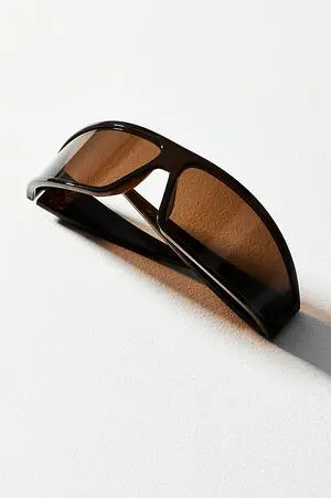 I-SEA Slim Wrapped Shield Sunglasses - Brown