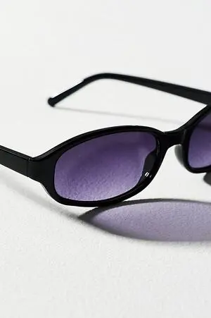 I-SEA Slim Rectangle Sporty Wrapped Sunglasses - Black