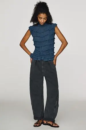 Anthropologie Layered Ruffle Top - Stargazer
