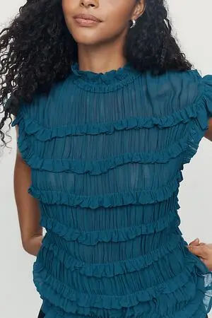 Anthropologie Layered Ruffle Top - Stargazer