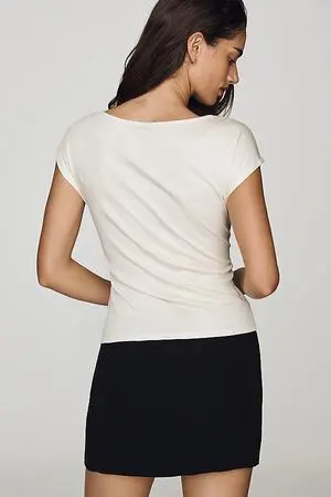 Anthropologie Asymmetrical Knot Tee - White