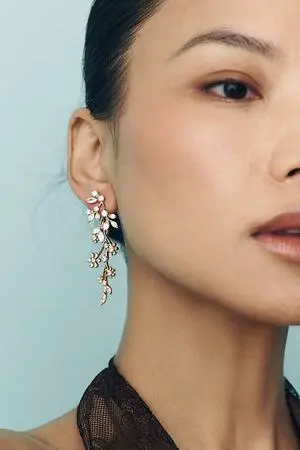 Nadri Baby's Breath Front-back Earrings - Gold