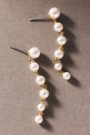 Nadri Bianca Graduated Lear Pearl Earrgs - Gold