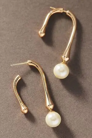 Anthropologie Perla Front-back Earrgs - Gold