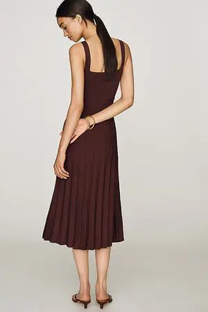 Maeve Pleated Midi Sweater Dress - Plum