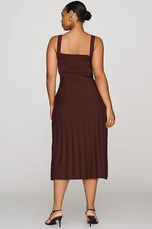 Maeve Pleated Midi Sweater Dress - Plum