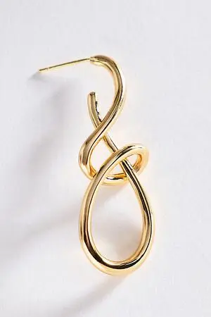 Anthropologie Abstract Knot Drop Earrings - Gold