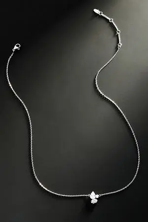 Anthropologie Clustered Crystal Necklace - Silver