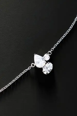 Anthropologie Clustered Crystal Necklace - Silver