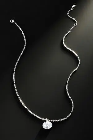 Anthropologie Demi-fine Crystal Bezel Necklace - Silver