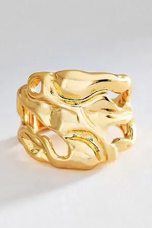 Anthropologie Molten Tide Ring - Gold