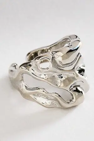 Anthropologie Molten Tide Ring Silver