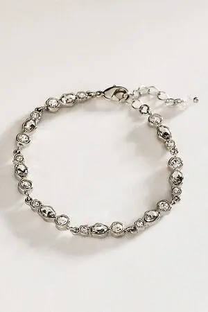 Anthropologie Mixed-cut Crystal Bracelet - Silver