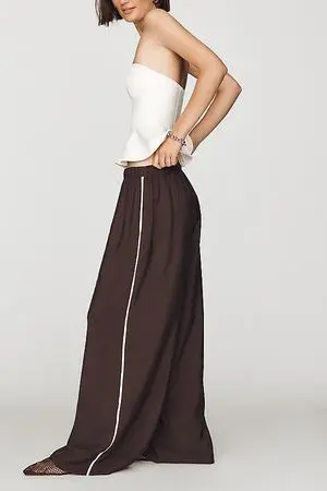 Maeve Silky Track Pants With Contrast Side Stripes