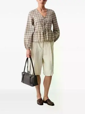 Marc O'polo Check-pattern Peplum Blouse