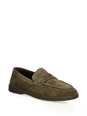 Michael Kors Logo-plaque Suede Loafers - Brown