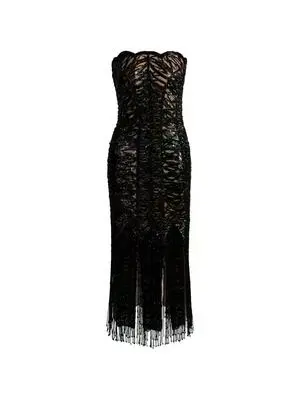 Elie Saab Embellished Fringed Gown