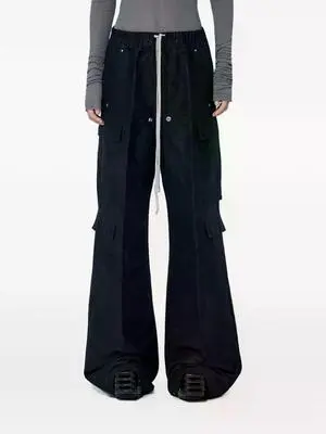 Rick Owens Wide-leg Cargo Pants With Drawstring Waistband - Black