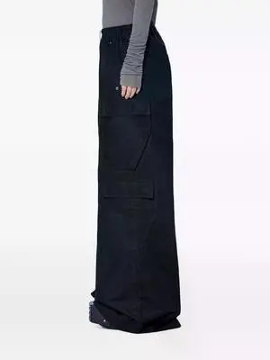 Rick Owens Wide-leg Cargo Pants With Drawstring Waistband - Black