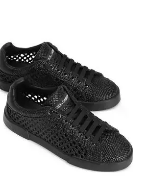 Dolce & Gabbana Woven Leather Portofino Sneakers