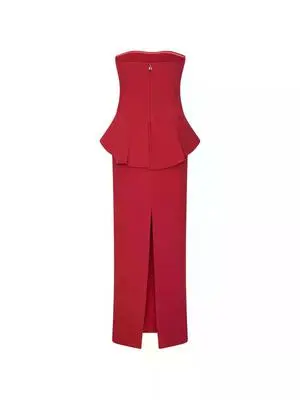 ROTATE BY BIRGER CHRISTENSEN Floral Appliqué Peplum Strapless Gown