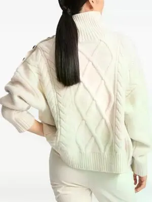 YVES SALOMON Cable Knit Button-detail Sweater