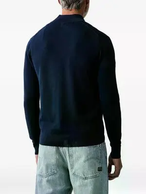 HACKETT LONDON Quarter-zip Embroidered-logo Sweater